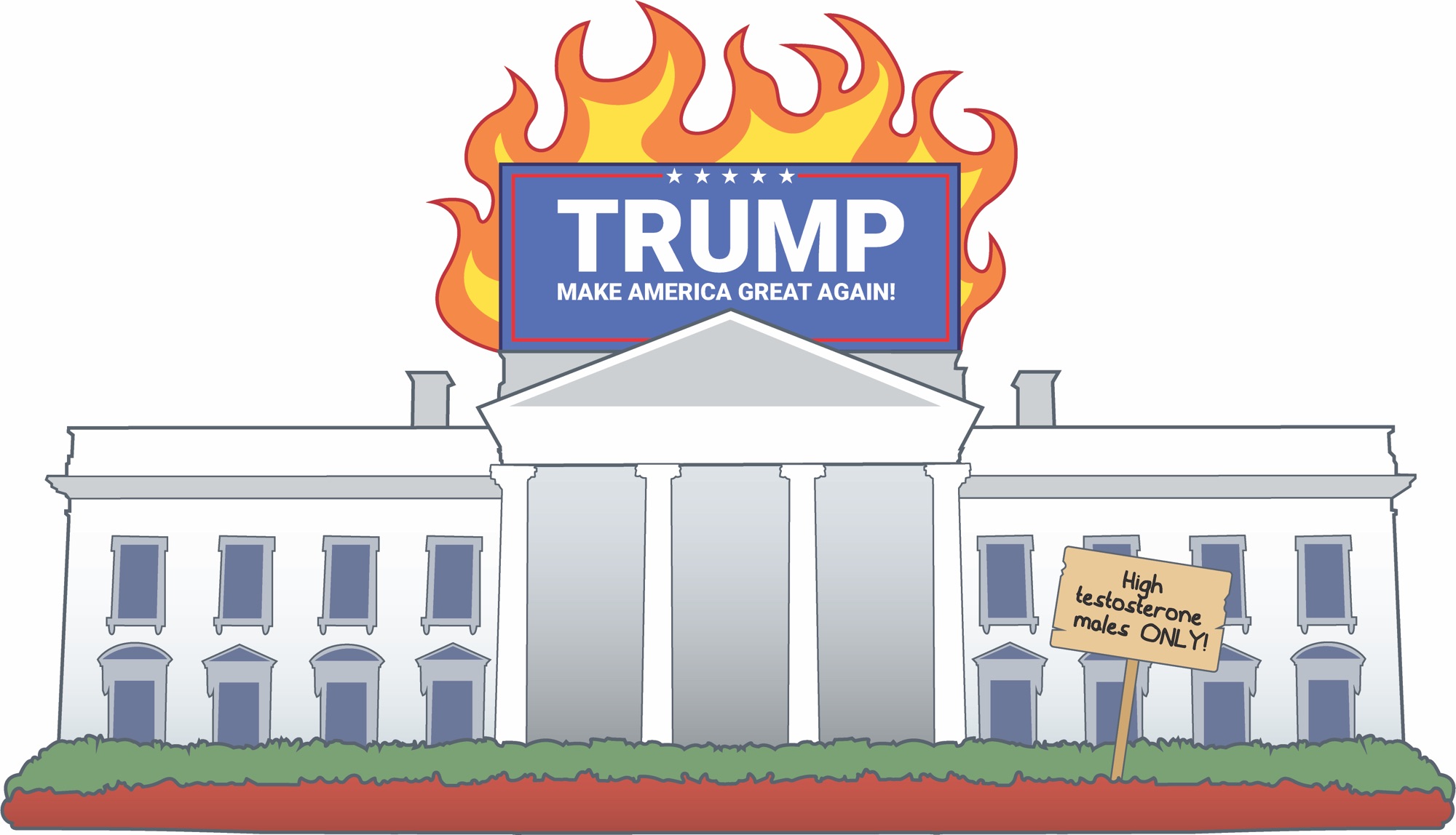 Well I guess Trump is here. Graphic by Griffin Mancuso – The Lumberjack